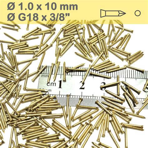 Brassconeheadnailssmalltinysolidbrasspanelpin1x10mm B