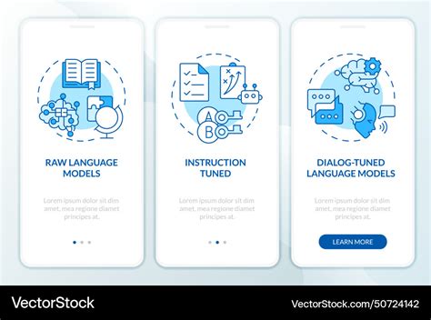Llm Types Onboarding Mobile App Screen Royalty Free Vector