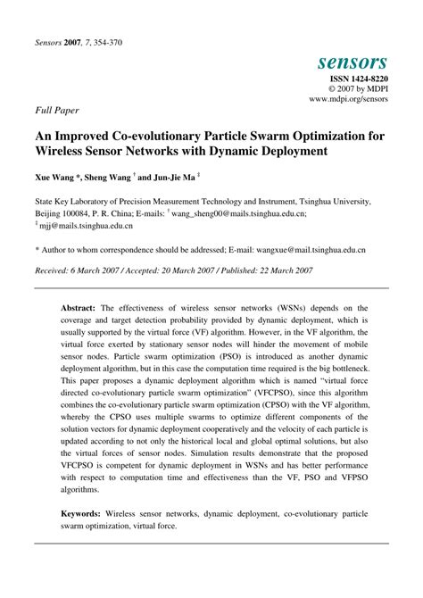 Pdf An Improved Co Evolutionary Particle Swarm Optimization For