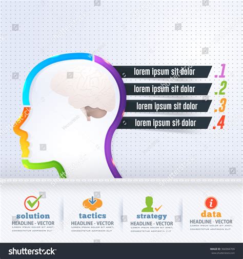 Human Brain Concept Infographics Vector Abstract Stock Vector Royalty