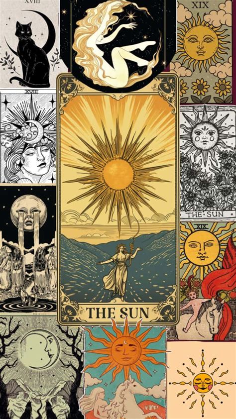 Download Whimsigoth Sun Tarot Collage Wallpaper