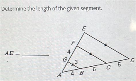 solved determine the length of the given segment ae [math]