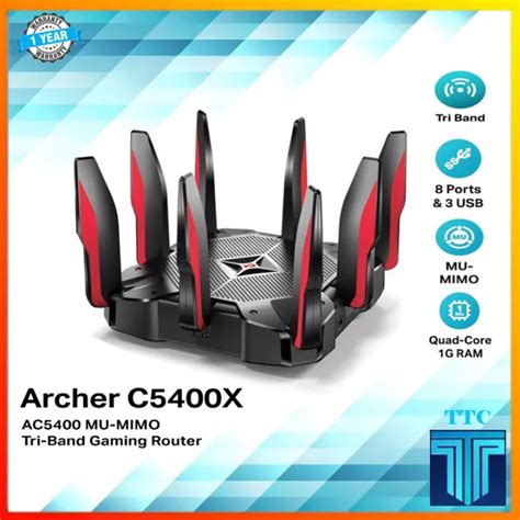 Tp Link Archer C5400x Ac5400 Mu Mimo Tri Band Gaming Router Lazada Ph