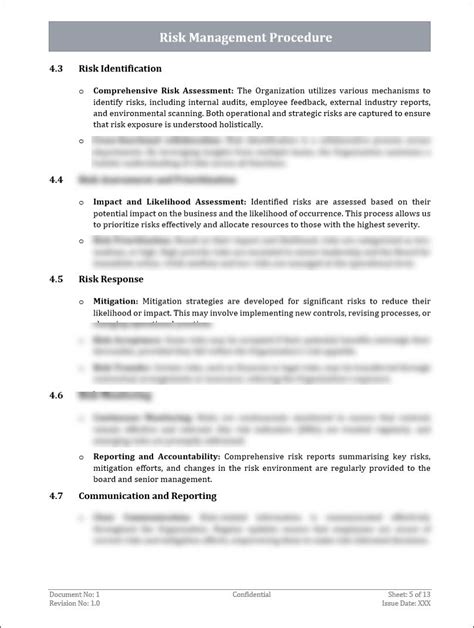 Risk Management Procedure Template Itsm Docs Itsm Documents And Templates