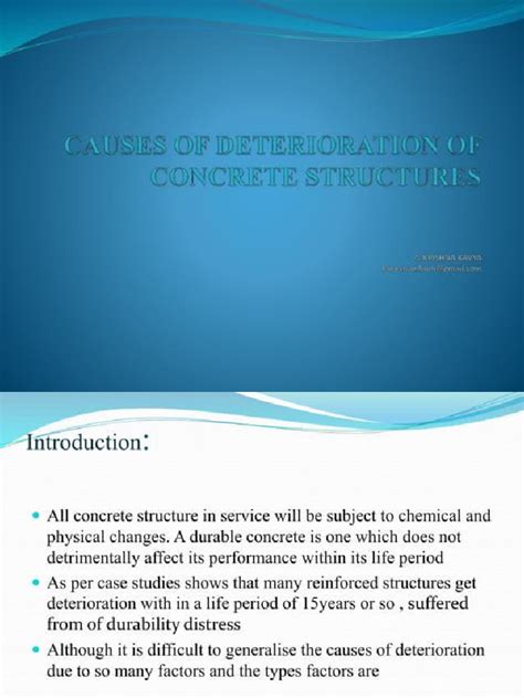 Causes Of Deterioration Of Concrete Structures Pdf