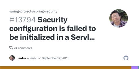 security configuration is failed to be initialized in a servlet 6 0