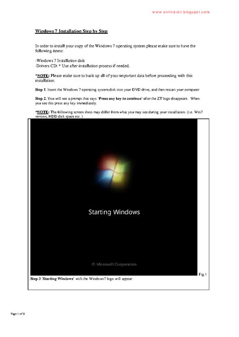 Windows 7 Install Windows 7 Installation Step By Step In Order To