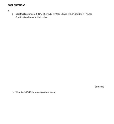 solved 1 a construct accurately abc where ab 9