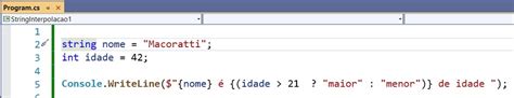 C Formatando Strings Com Interpolação De Strings