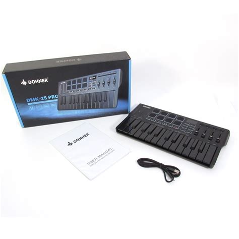 Donner Dmk 25 Pro 25 Key Midi Keyboard Controller Black Keys