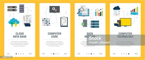 컴퓨터 기술 데이터 호스팅 및 컴퓨터 코드 아이콘입니다 데이터에 대한 스톡 벡터 아트 및 기타 이미지 데이터 0명 개념 Istock