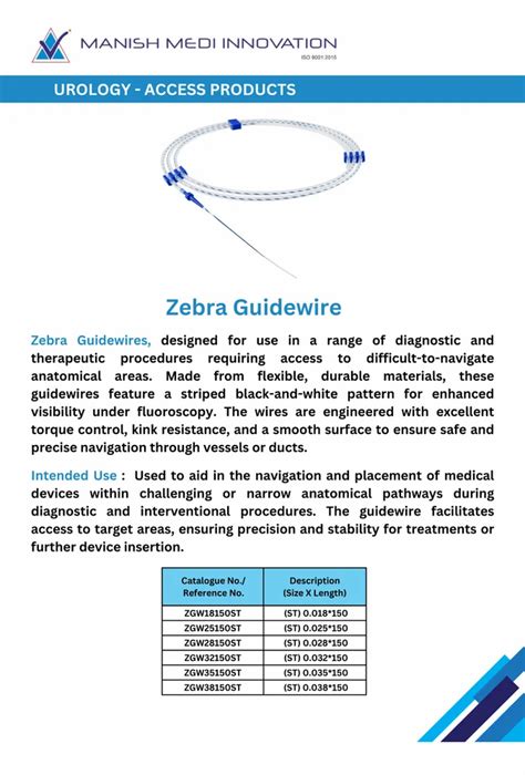 Striped Guide Wires Zebra At Best Price In Bengaluru By Manish Medi Innovation Id 2855259335555