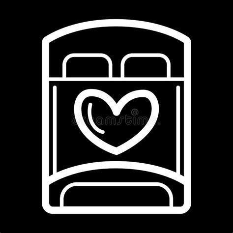 Bed For Lovers Simple Vector Icon Black And White Illustration Of Bed For Sex Outline Linear