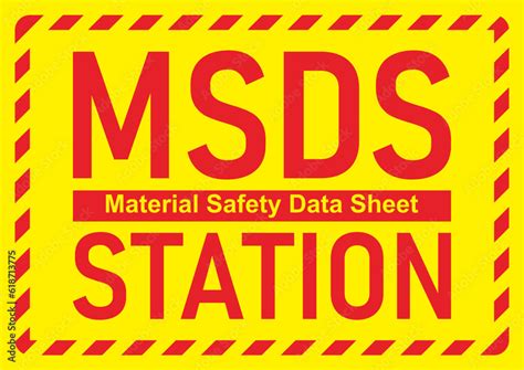 Material Safety Data Sheet Station Signage Stock Vector Adobe Stock