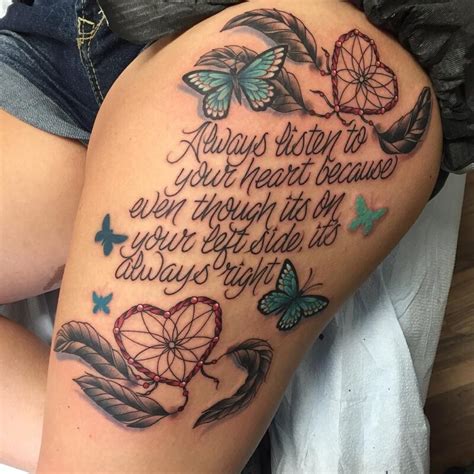 23 Cute Script Thigh Tattoo Ideas Thrivenaija