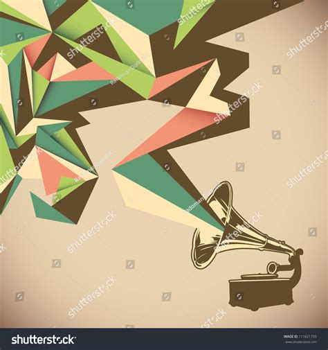 Angular Abstraction Old Gramophone Vector Illustration Stock Vector Royalty Free 111621755