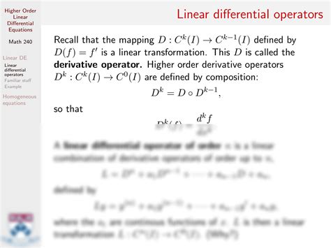 Solution Higher Order Linear Differential Equations Lecture And Sample Problems With Answers