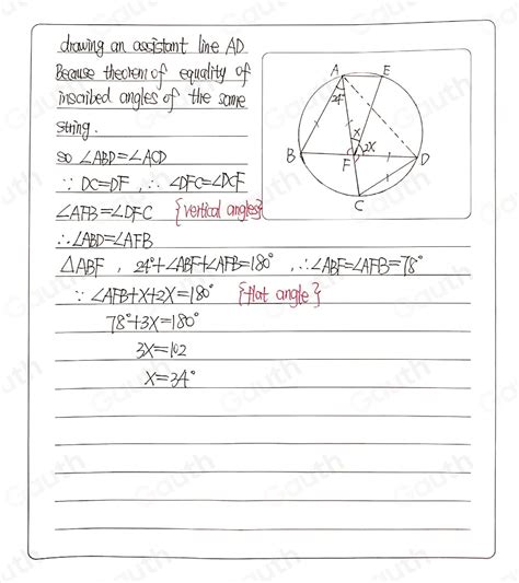 Solved Q19 A B C D And E Are Points On A Circle Bfd And Afc Are