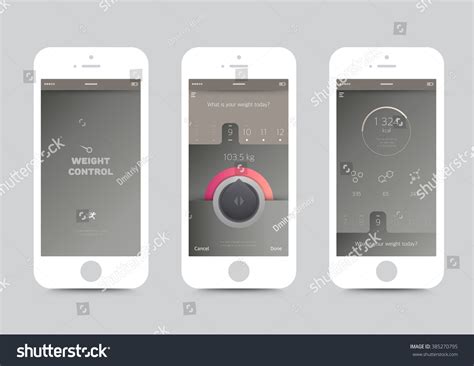 Concept Weight Tracker App Ui Kit Stock Vector Royalty Free 385270795 Shutterstock