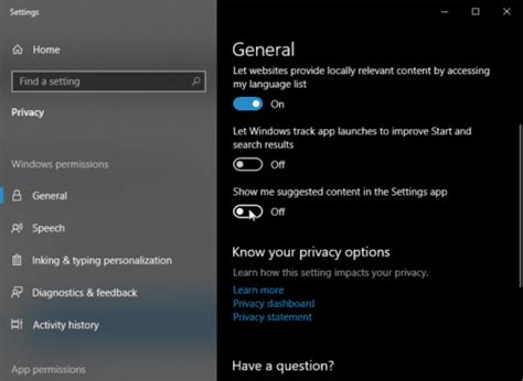 Disableturn Off Suggested Content On Windows 10 Settings App