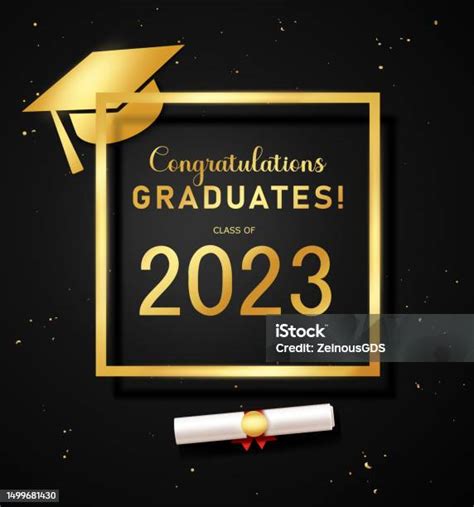 축하합니다 졸업생 벡터 템플릿입니다 2023학년도 졸업 축하 문자 2023년에 대한 스톡 벡터 아트 및 기타 이미지 2023년 졸업식 검은색 Istock