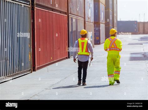Diversity Model Staff Workers In Port Container Yard Logistics Cargo Shipping Import Export