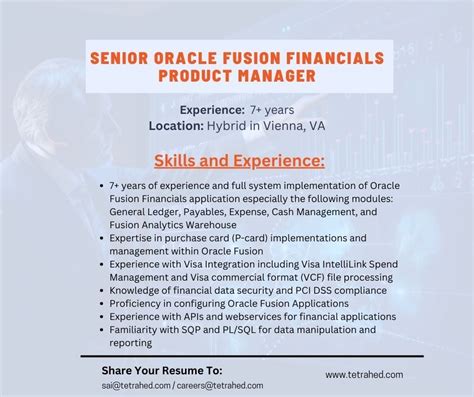 Tetrahed Inc On Linkedin Tetrahedinc Oraclefusion Productmanager Financetech