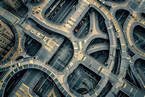 Abstract Patterns Formed By Urban Infrastructure And Architecture Stock Illustration