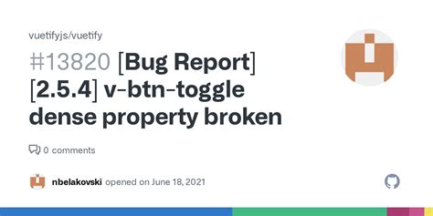 [bug report][2 5 4] v btn toggle dense property broken · issue 13820