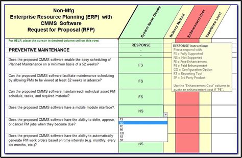 Erp Rfp Templates