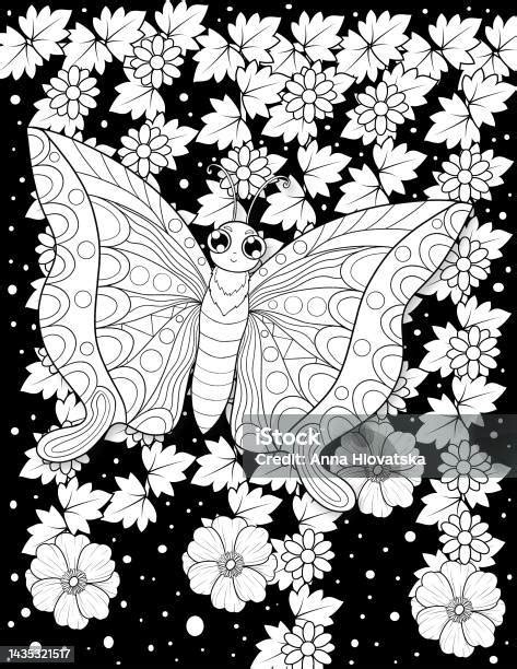 สมุดระบายสีผีเสื้อเที่ยงคืน ภาพประกอบสต็อก ดาวน์โหลดรูปภาพตอนนี้ กระดาษระบายสี ศิลปะ
