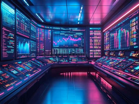 A Futuristic High Tech Control Room With Advanced Data Visualization