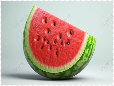 슬라이스와 과일 조각이 있는 수박 1 1 3d 모델 Obj Png 일러스트 무료 다운로드 Lovepik