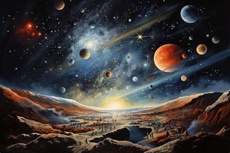 Premium Ai Image Starry Outer Space Background Texture Colorful Starry Night Sky Outer Space