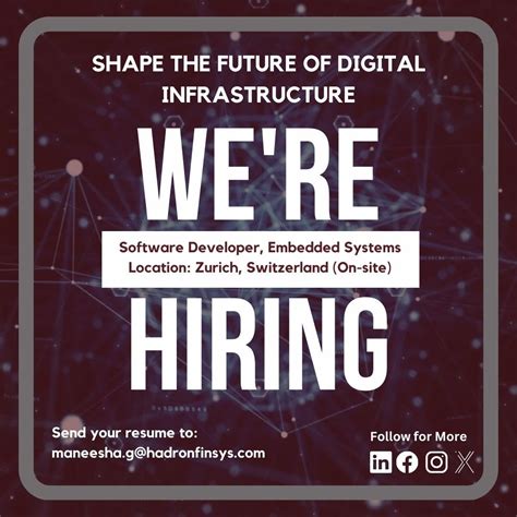 Software Developer Embedded Systems Java Zurich Hadron Talent