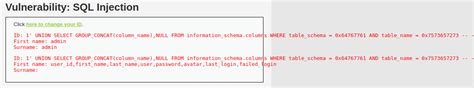 Laboratorios De Dvwa Inyecciones Sql Sqli Dansh
