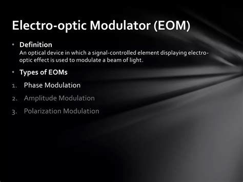 Electro Optic Modulator Pptx