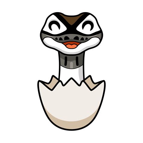 Cute Axanthic Pied Ball Python Cartoon Inside An Egg 22095188 Vector