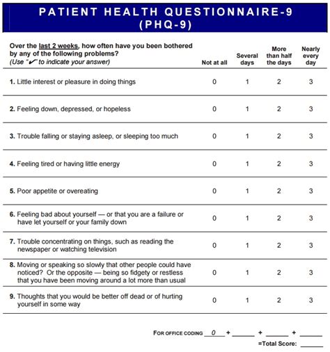 Phq 9 Printable