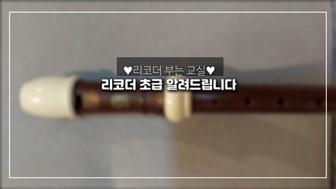 리코더 초보자들 모두 클릭 클릭 하세요~😋 도 레 미 파 솔 라 시 도까지 친절하게 알려드립니당 ♥ Youtube
