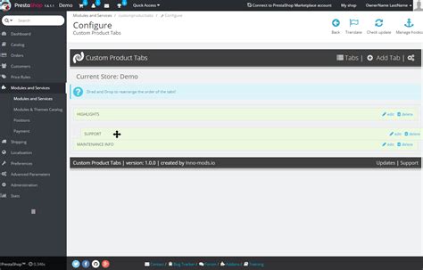 Custom Product Tabs For Prestashop By Inno Mods Codecanyon