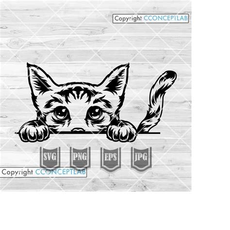 Cute Peeking Cat Svg Cute Kitten Svg Cat Owner Svg Cat Inspire Uplift
