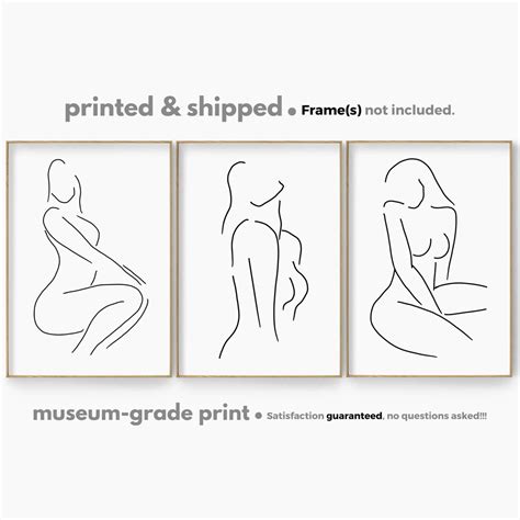 Nude Abstract Woman Line Art Naked Female Body Minimal Print Etsy