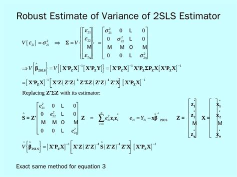 2 Stage Least Squares Regression Of A Linear Systems Of Equations