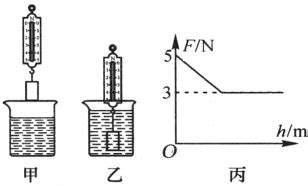 13如图甲所示 物体重 N再把物体浸没在水中 弹簧测力计示数为3N 如图 乙所示 则物体受到浮力为 N 还可利用此实验器材探究浮力大小与