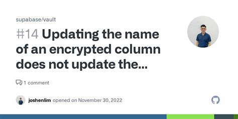 Updating The Name Of An Encrypted Column Does Not Update The Corresponding Column In The