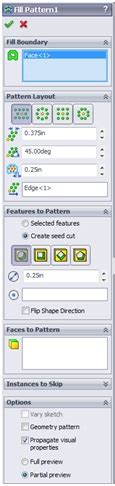 Tips On Using The SolidWorks Fill Pattern Feature