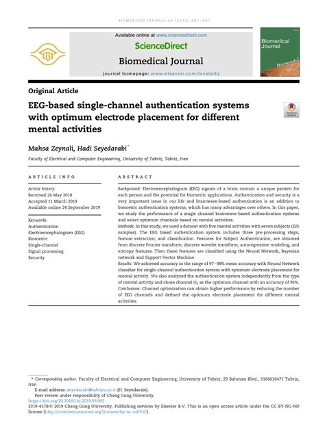 PDF EEG Based Single Channel Authentication Systems With Optimum Electrode Placement For