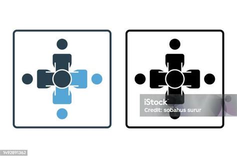 비즈니스 공동 작업 아이콘입니다 사람 팀워크 견고한 아이콘 스타일 디자인 간단한 벡터 디자인 편집 가능 개발에 대한 스톡 벡터 아트 및 기타 이미지 Istock