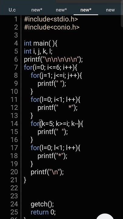 v shape pattern c language for beginners shortfeed shorts trending